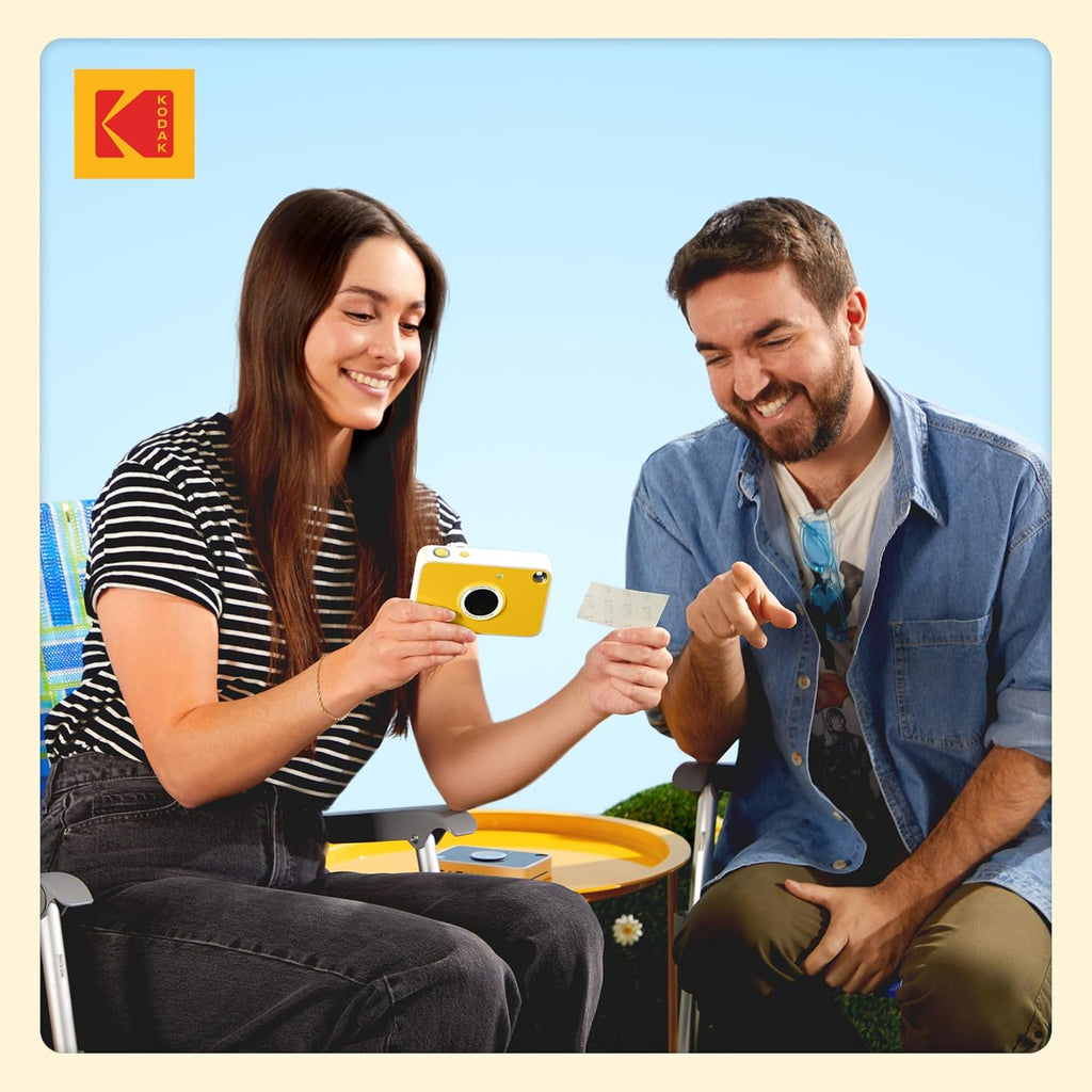 KODAK Printomatic+ Instant Print Camera (Yellow) 10MP, RGB LED, Zink ...